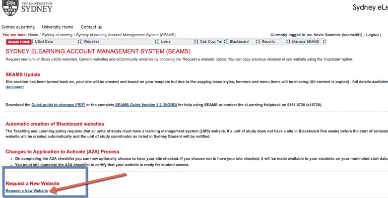 Edtool Tips #5: SEAMS – Planning for semester – Site Creation ...