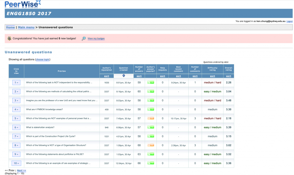 Deep student learning while crowdsourcing quality questions? The power ...